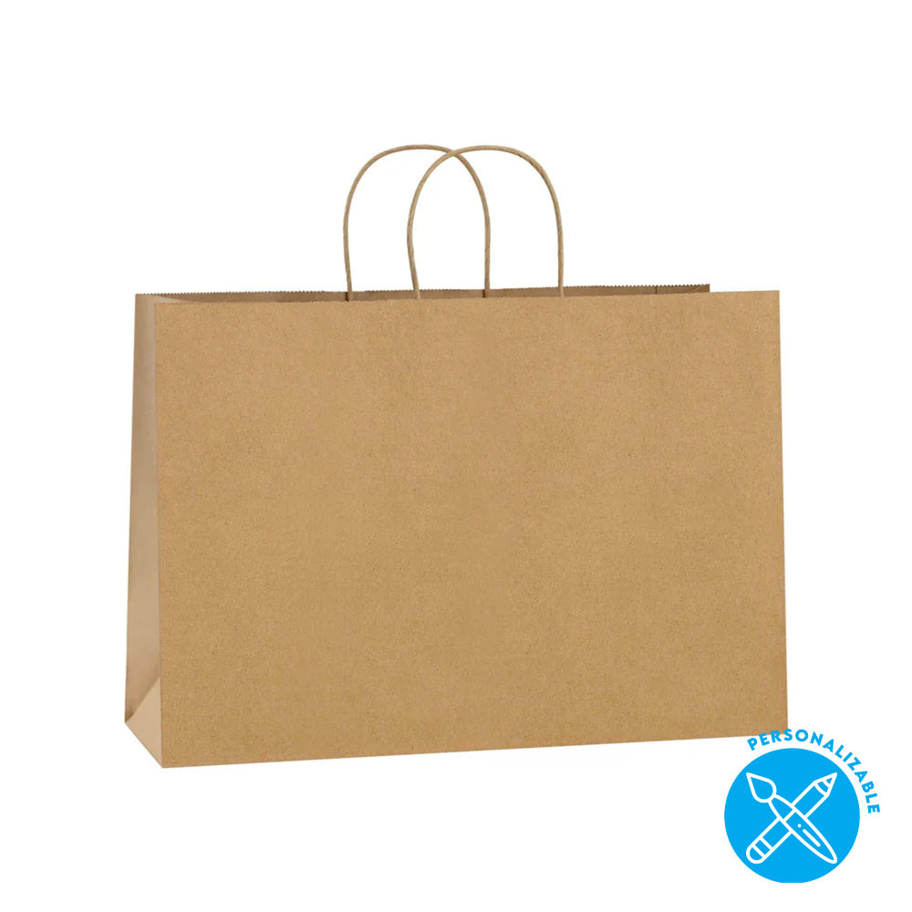 Bolsa de papel Papel kraft con asa 32x30 (14 fuelle) | todoplas.uy ...